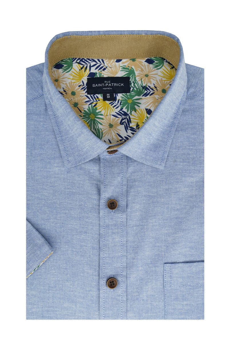 Ventura Stretch Easy-Care Short Sleeve Shirt in Light Blue – Rue Saint ...