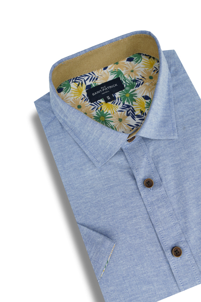 Ventura Stretch Easy-Care Short Sleeve Shirt in Light Blue – Rue Saint ...