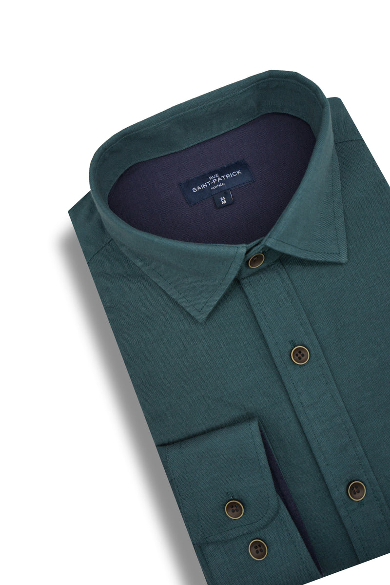 Pemberton Knitted Pique Shirt in Pine Grove Green – Rue Saint-Patrick